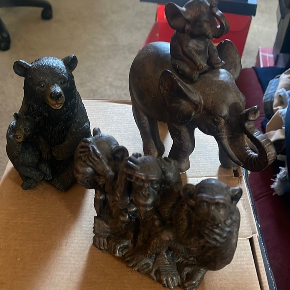 various | Accents | Statues Animals Set Of 3 Statues Of Various ...